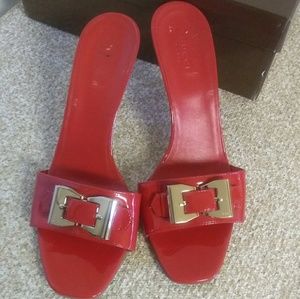Gucci | Shoes | Gucci Patent Leather Buckle Accent Heel | Poshmark